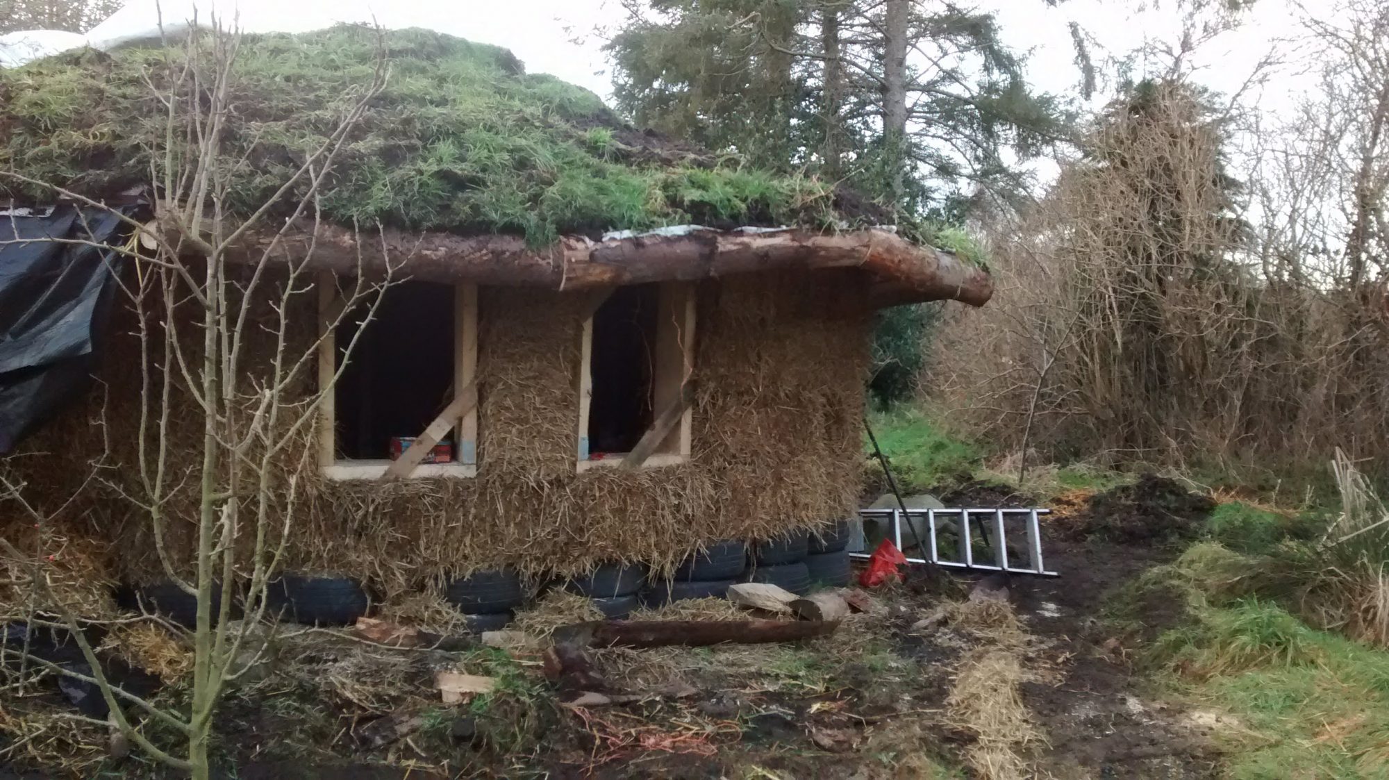 A strawbale barn - Lackan Cottage Farm - Permaculture off grid smallholding